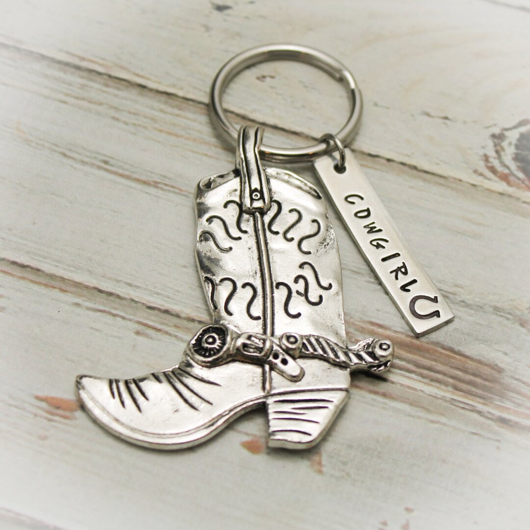 Cowgirl Cowboy Boot Keychain Purse Backpack Charm - Etsy