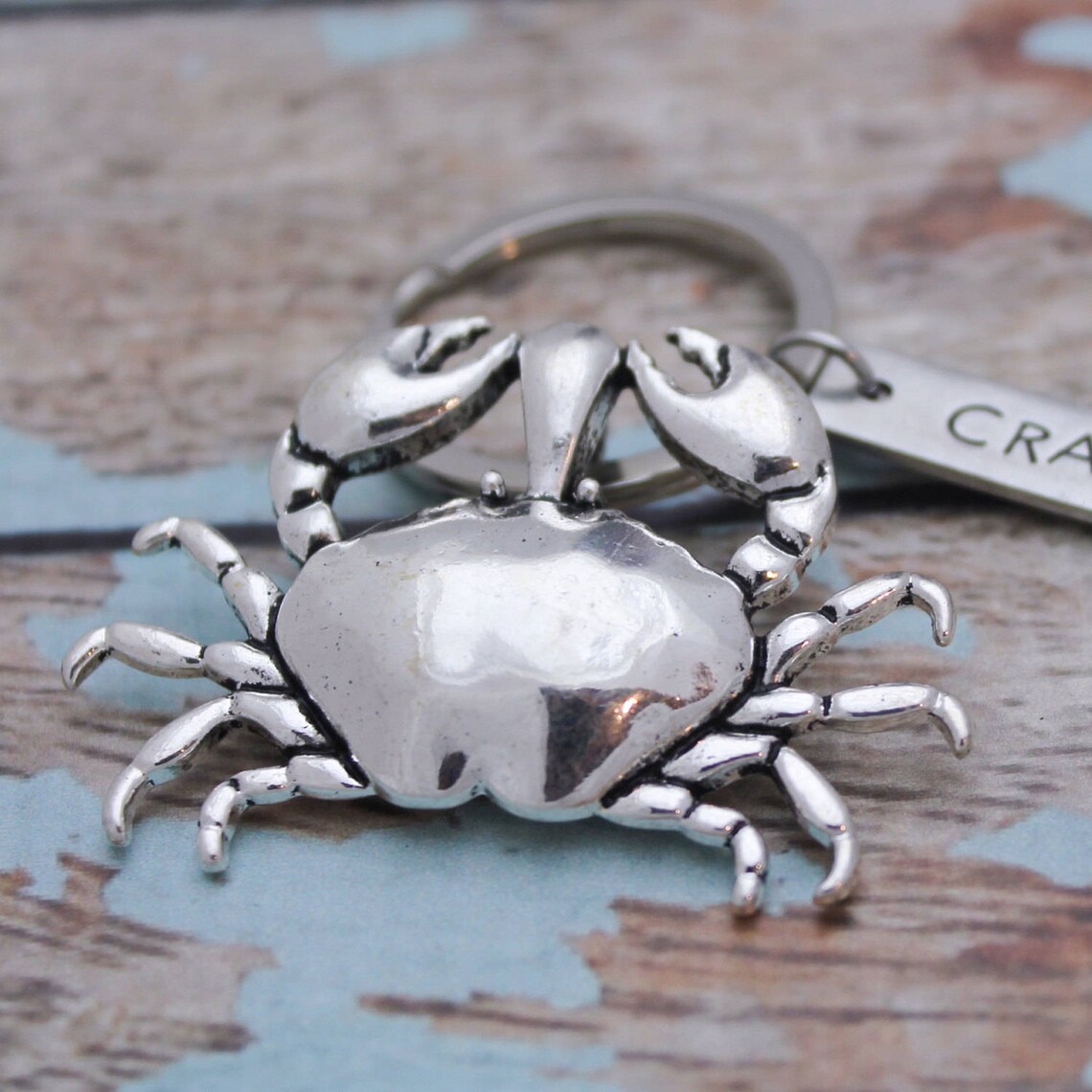 Personalized Crab Key Chain Crab Keychain Crabby Key Chain - Etsy