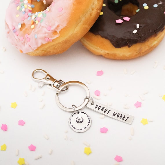 Donut Worry Keychain Donut Keychain Donut Lover Gift Donut | Etsy