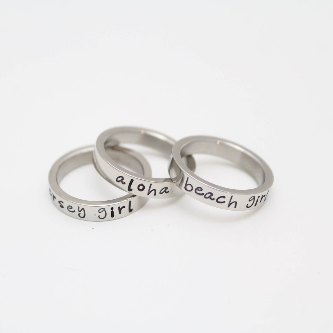 Personalized Stacking Ring Customized Silver Ring Hand - Etsy