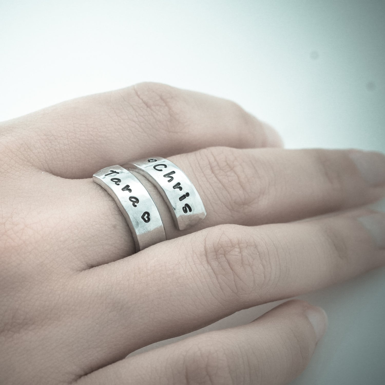 Personalized Wrap Ring Hand Stamped Aluminum - Etsy