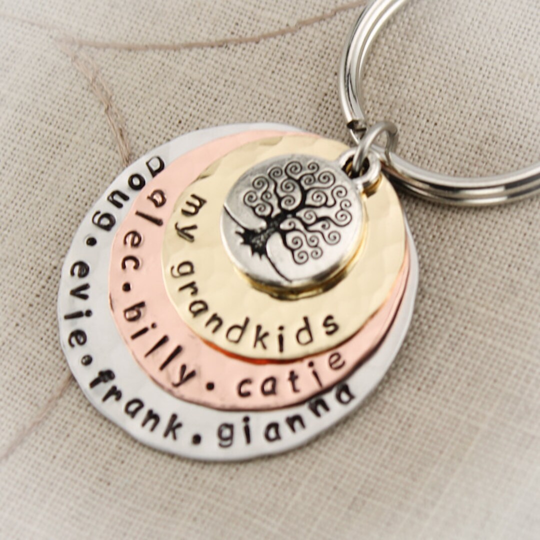 Personalized Family Key Chain, Key Chain for Grandmother, Keychain for ...