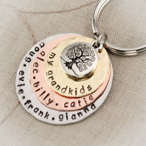 Personalized Family Key Chain Key Chain for Grandmother - Etsy