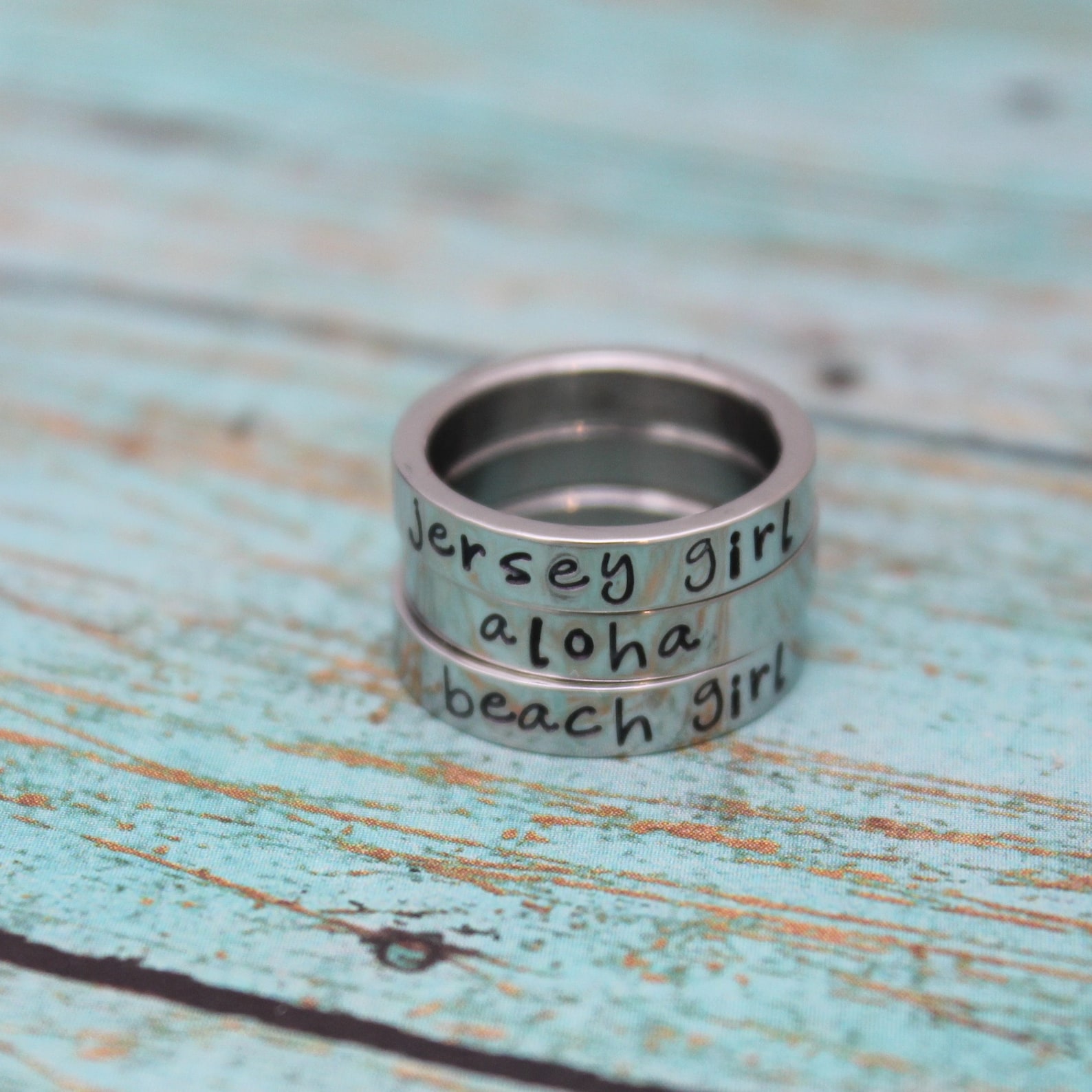 Personalized Stacking Ring Customized Silver Ring Hand - Etsy