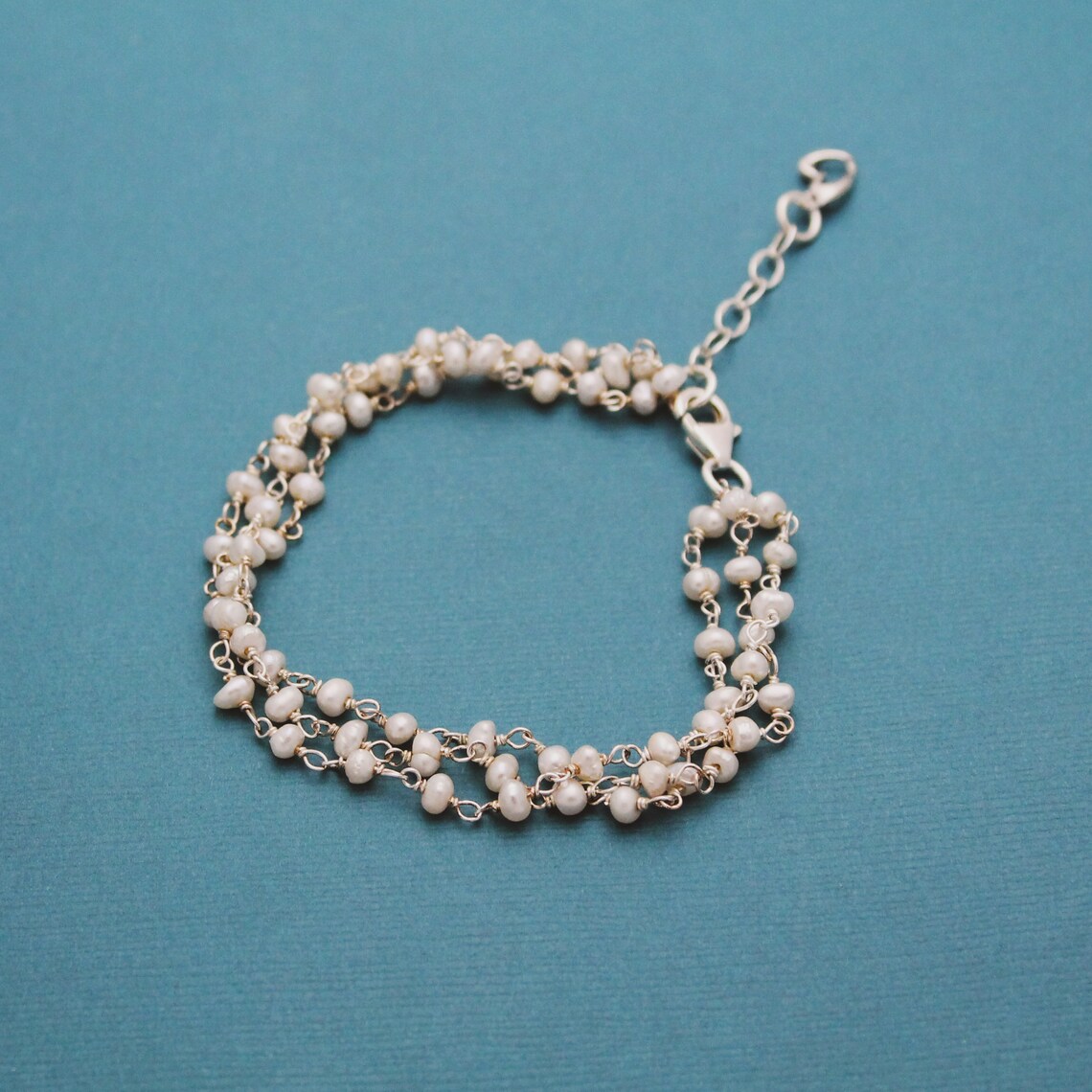 Freshwater Pearl Chain Bracelet Delicate Pearl Bracelet - Etsy