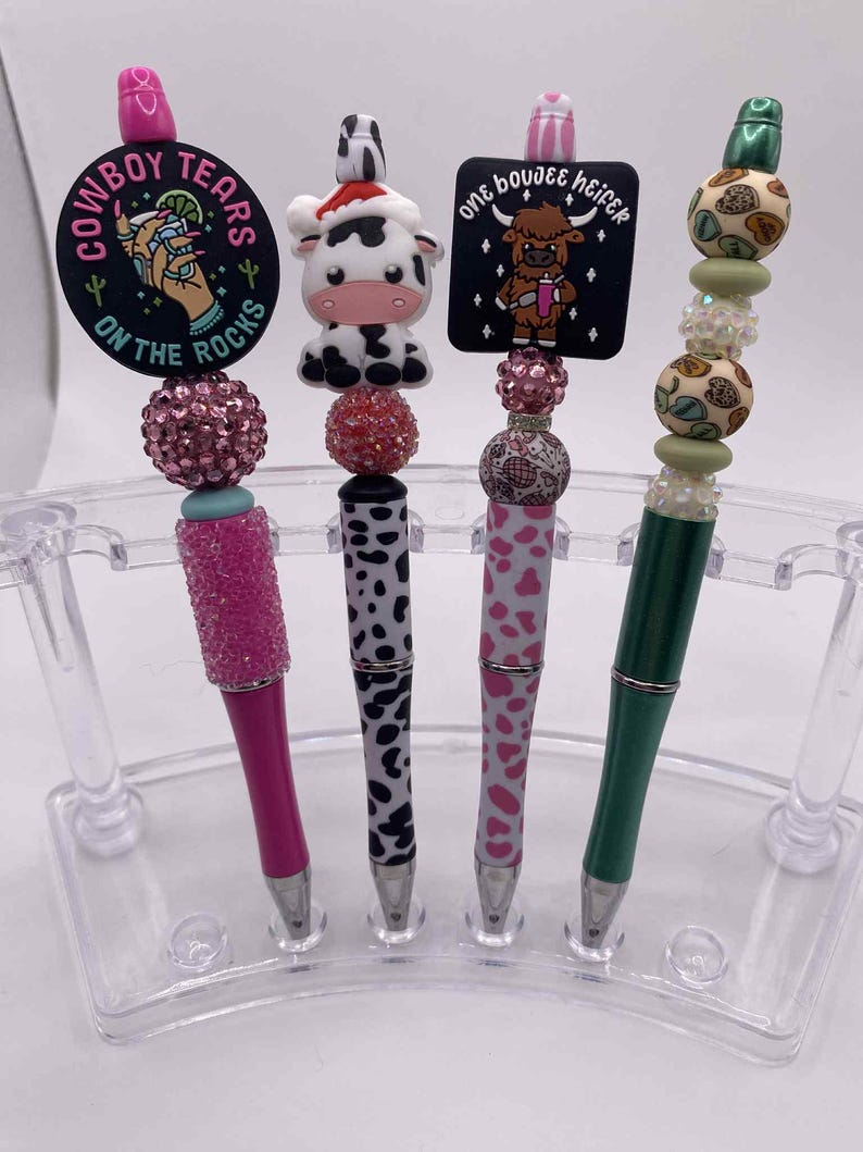 Custom Beaded Ink Pen - Western Pens - Silicone Beaded Pens - Focal ...