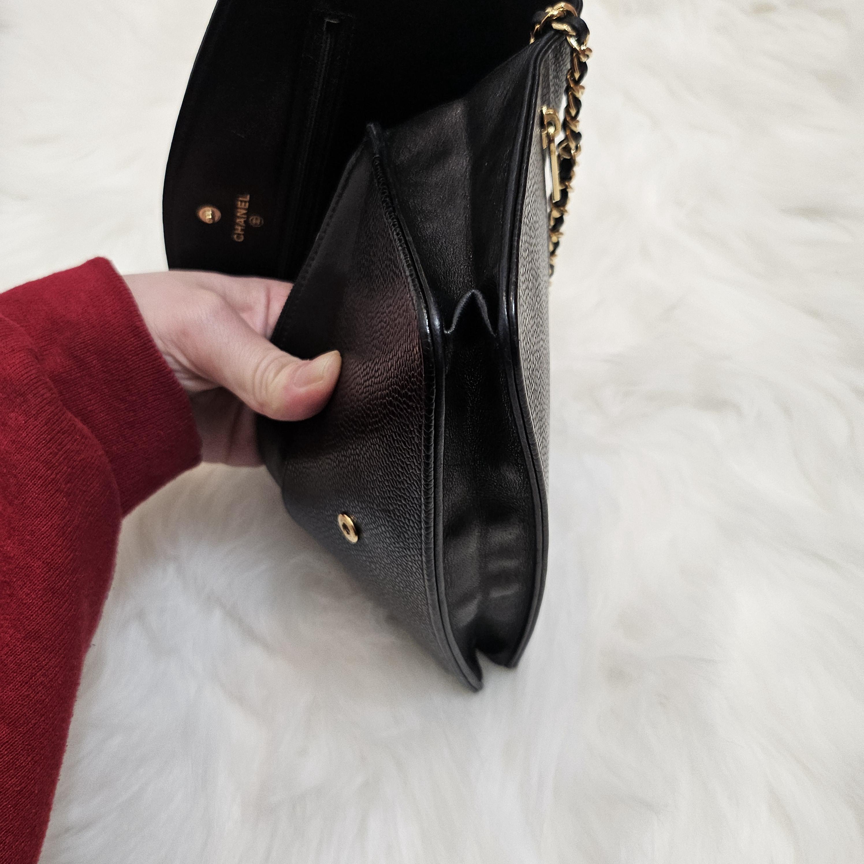 Vintage Chanel Classic Purse Bag Wallet Timeless Mini WOC on Gold Chain ...