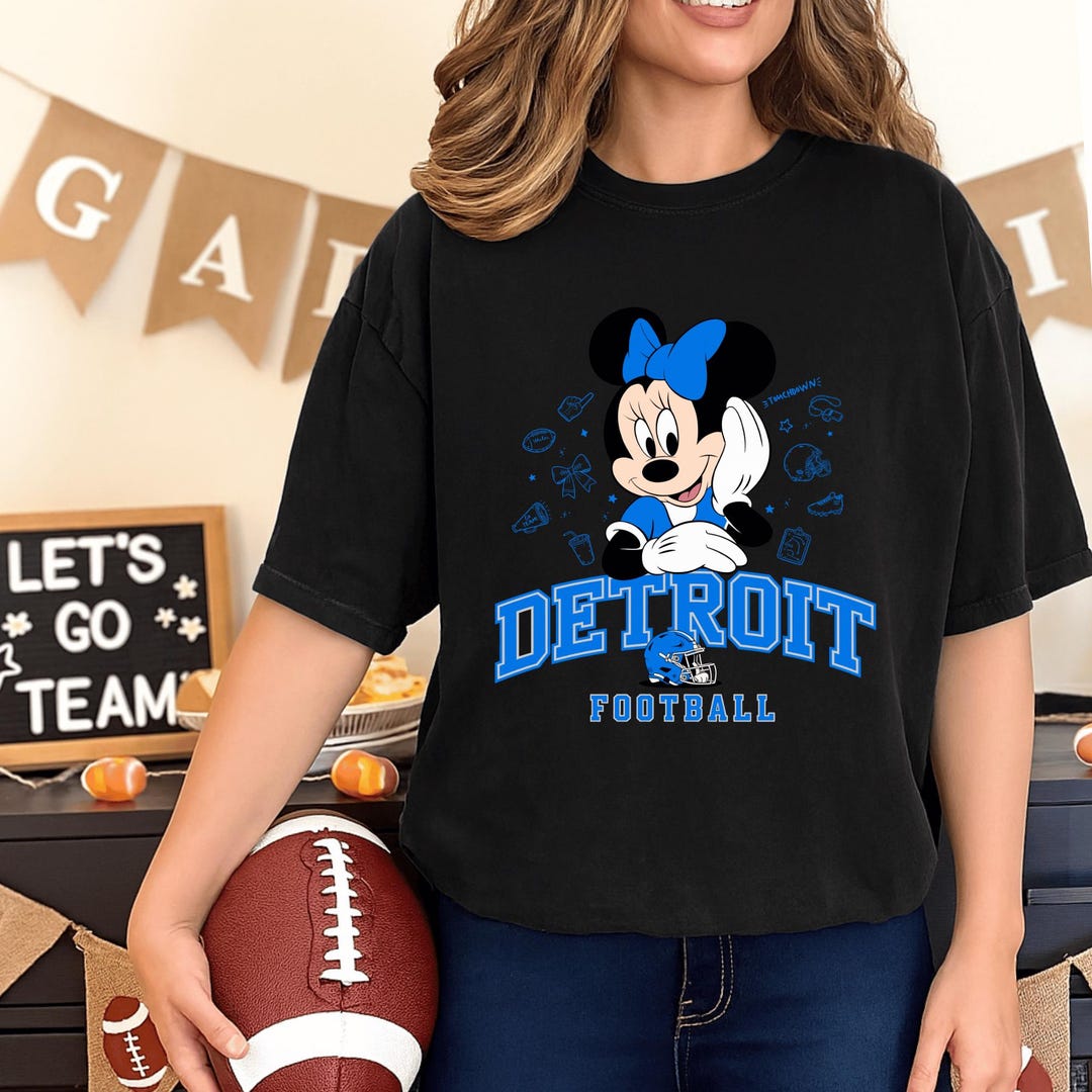 Detroit Football Minnie Mouse T-shirt: Game Day Tee - Etsy
