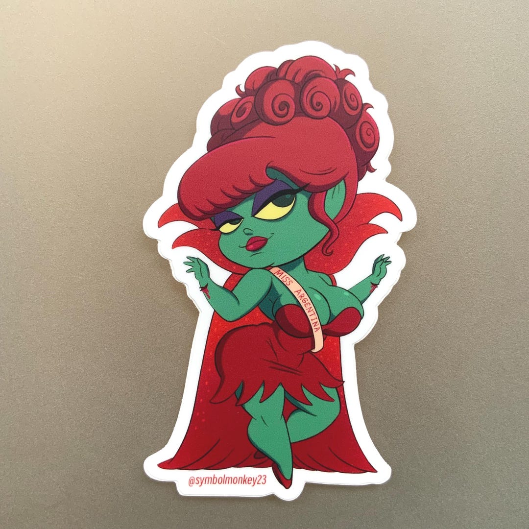 Ms. Argentina Thiccer, Beetlejuice Sticker - Etsy