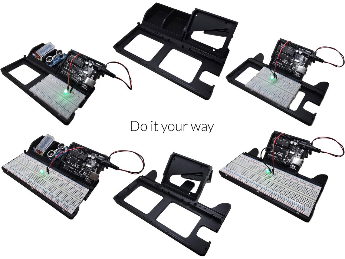Adjustable Arduino Uno R3 Holder – DIY Electronics Organizer With ...