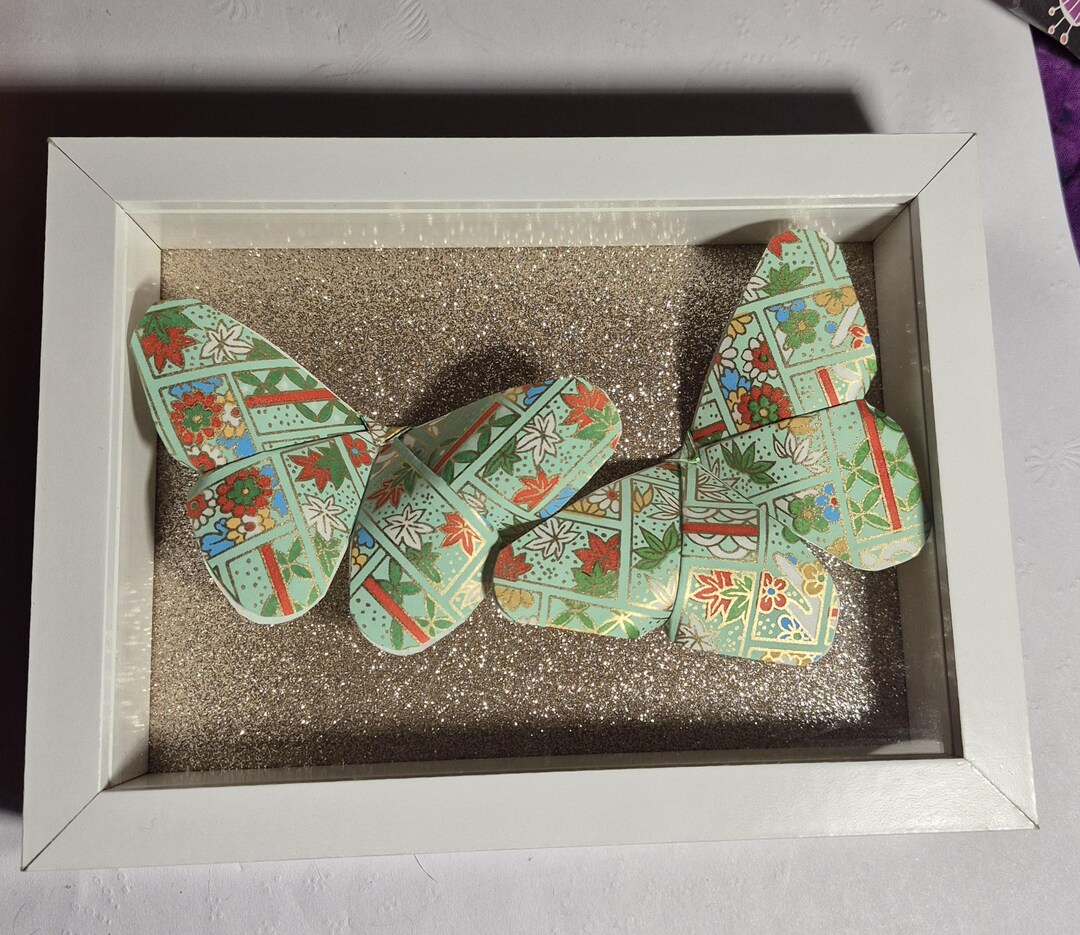 Origami Butterfly Shadow Box Art Wall Art/ Multiple Color Japanese ...