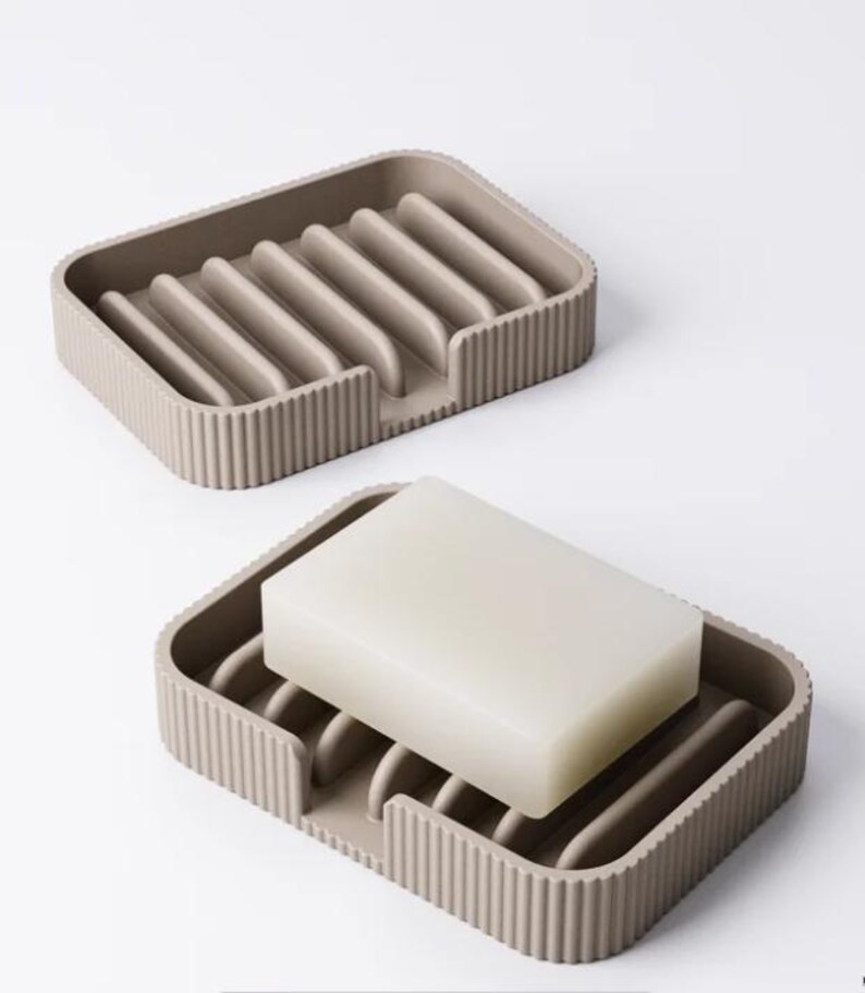 Minimalist Soap Dish - 3D Printed Draining Soap Tray - Modern Bathroom ...