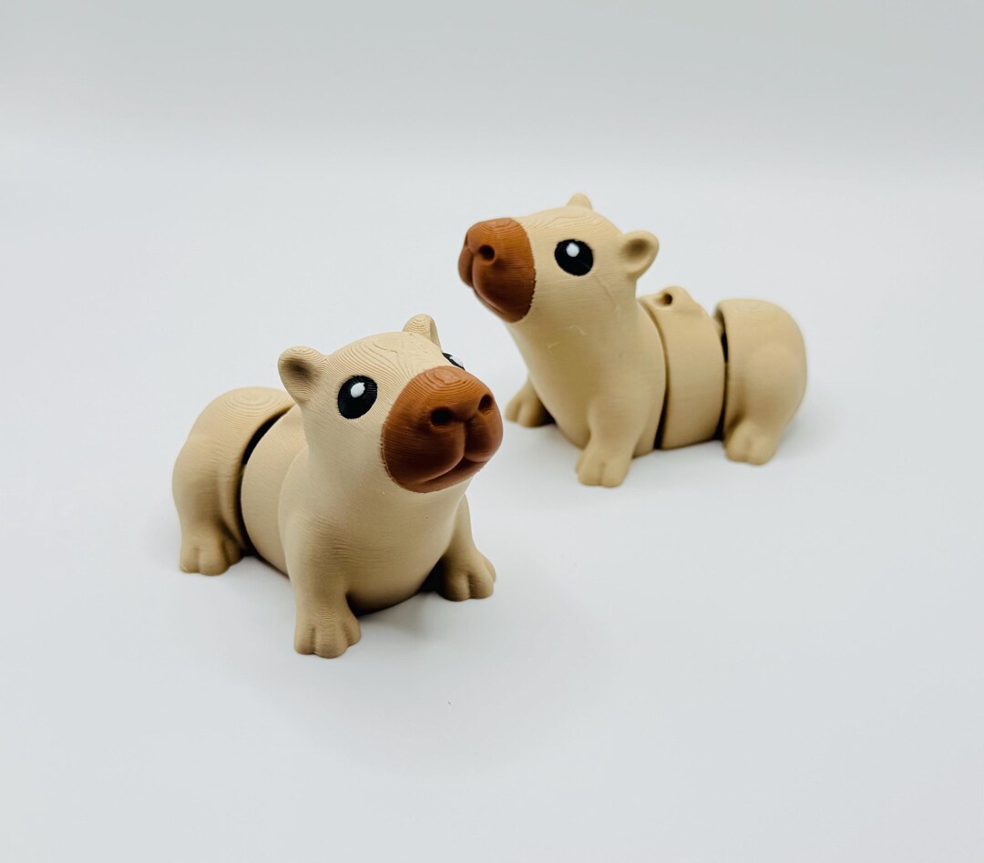 Capybara Flexi Keychain – 3D Printed Articulated Capybara Toy | Cute ...