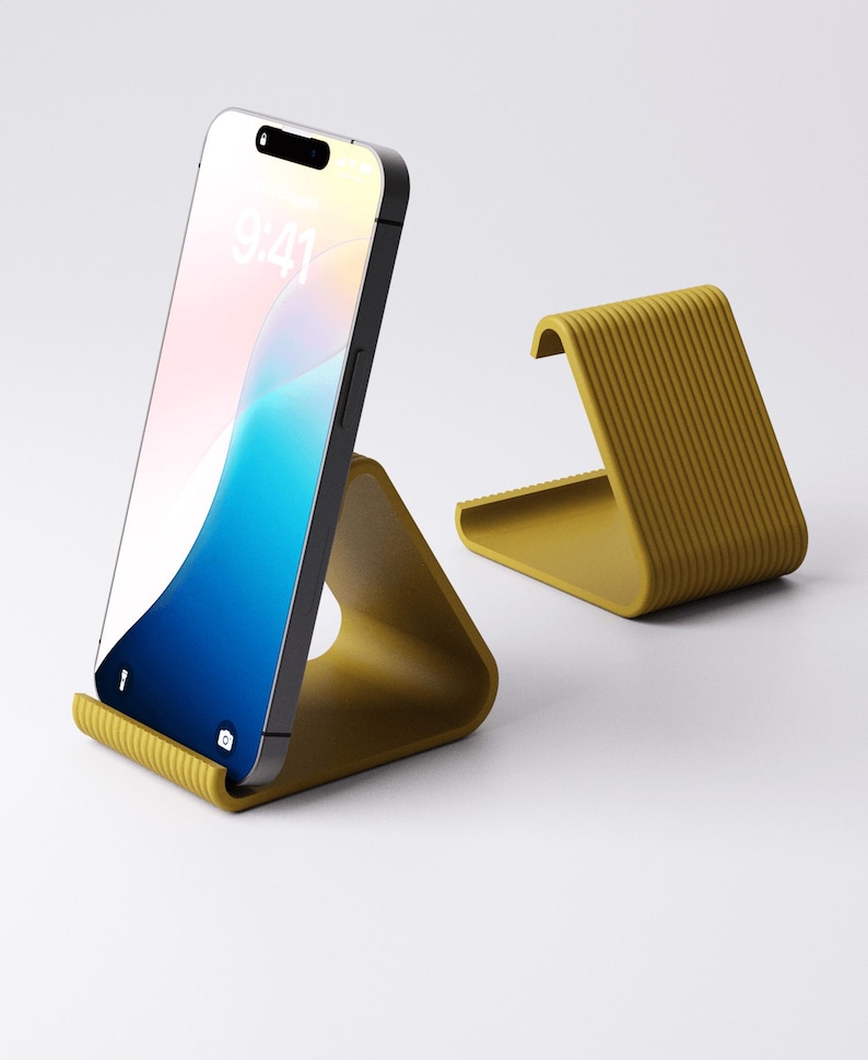 Minimalist 3D Printed Phone Stand: Modern Desk Organizer - Etsy