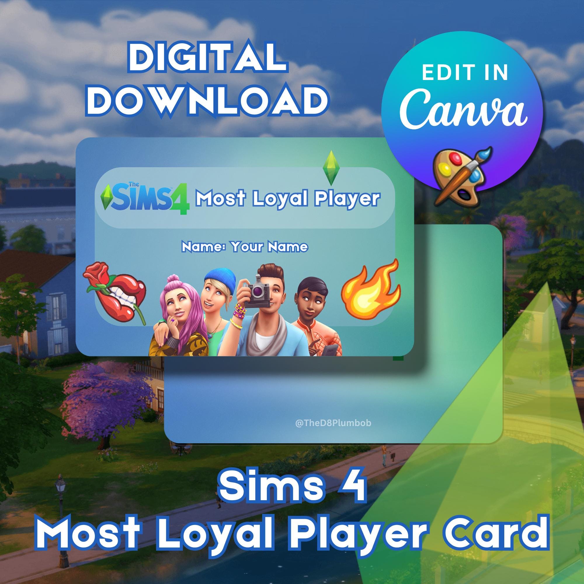 Sims 4 Most Loyal Player Card - Digital Download | Customizable Pvc ...