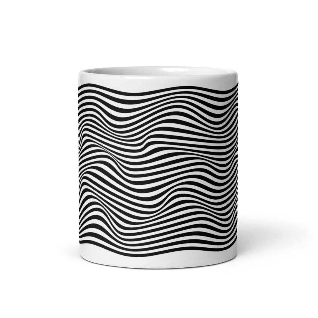 Black Distorted Wave Pattern Mug - Etsy