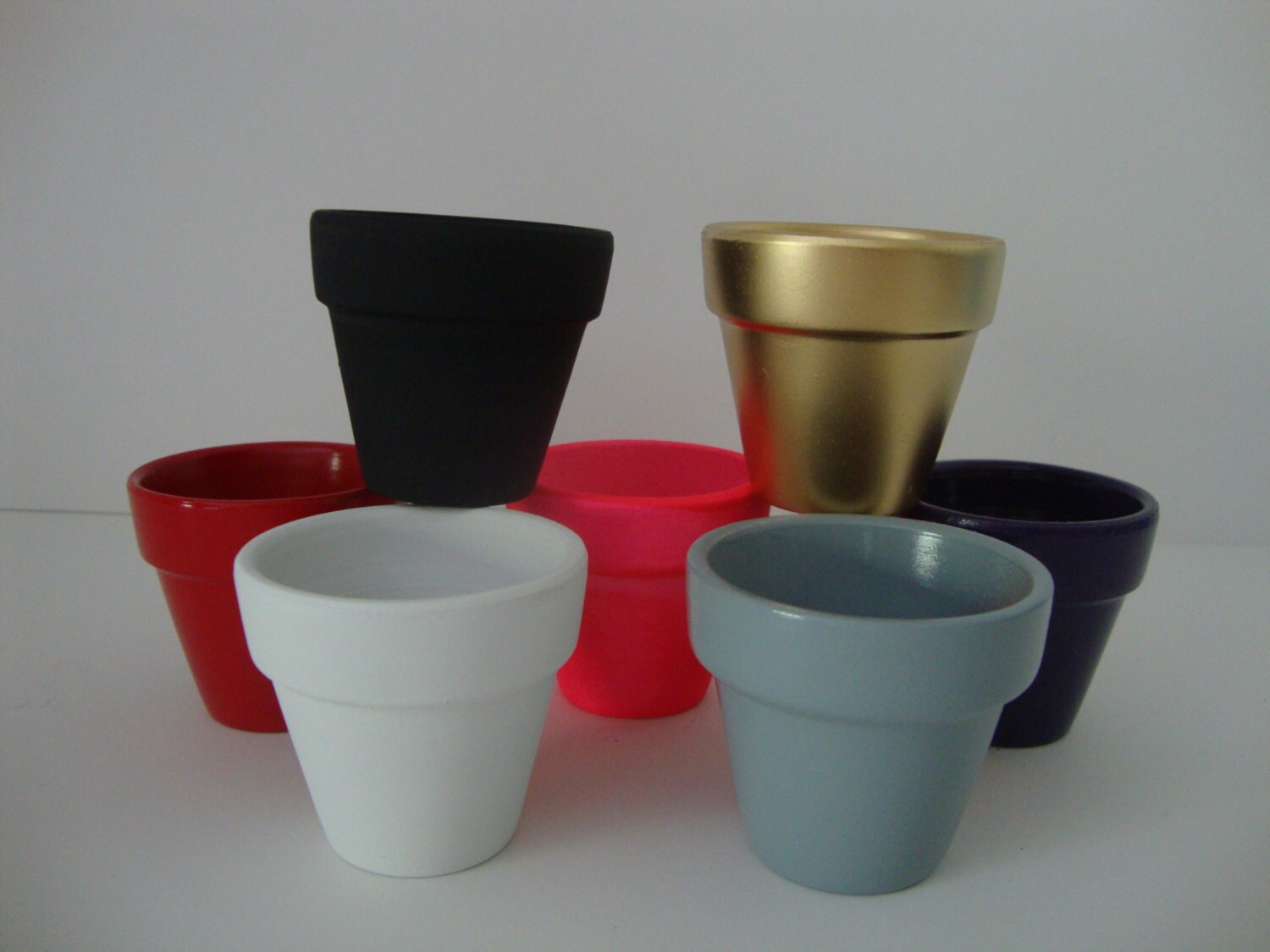 25 Painted 2 Clay Pot Set Pick Your Color DIY - Etsy