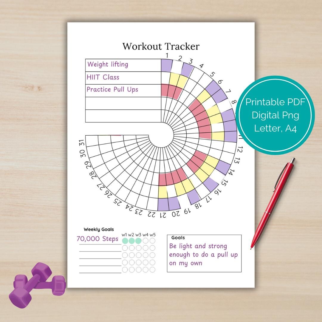 Printable Workout Tracker PDF | A5 Digital | Fitness Planner | HIIT ...