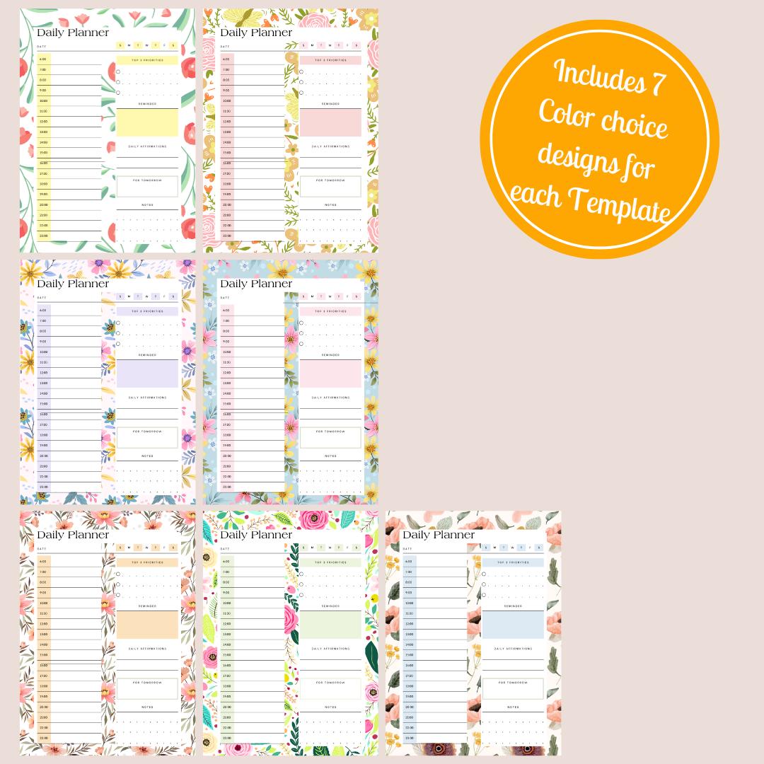 Floral Planner Printable Bundle Daily, Weekly, Monthly Planner Pages ...