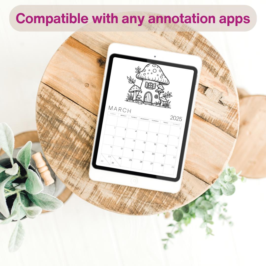 2025 Kids Coloring Calendar – Printable Fairytale-themed Wall Calendar ...