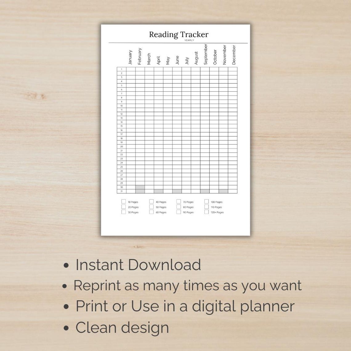 Printable Book Pages Tracker Template - Yearly & Monthly Reading Log ...