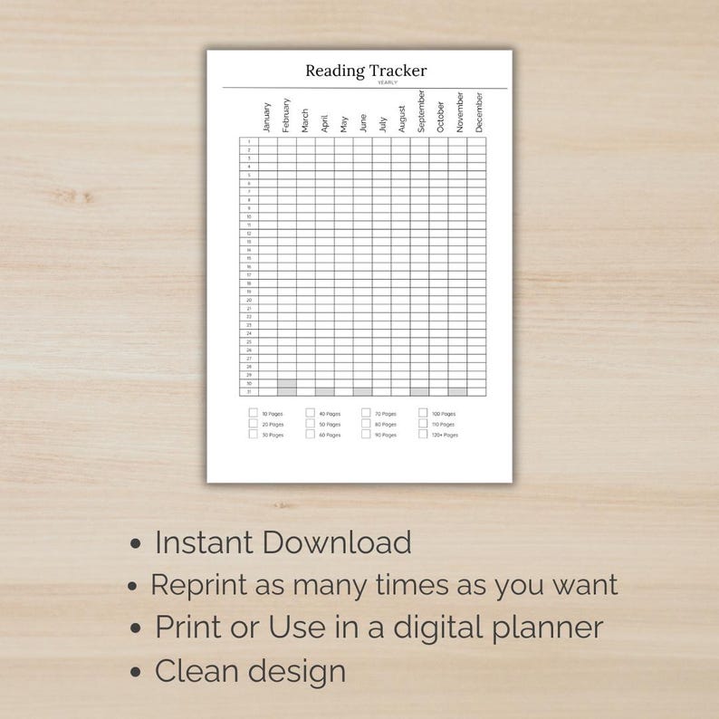 Printable Book Pages Tracker Template - Yearly & Monthly Reading Log ...