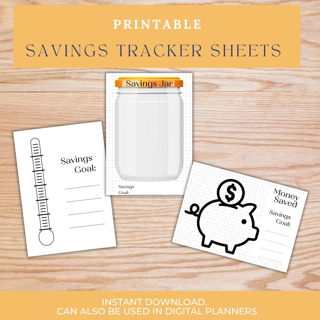 Printable Savings Tracker Sheets | Visual Goal Budget Trackers Fun ...