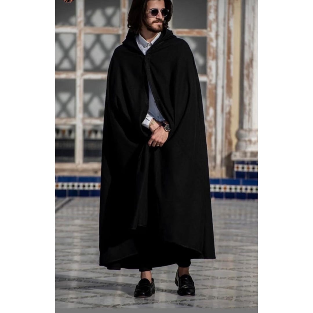 Handmade Moroccan Wool Selham Cape, Unisex Winter Cloak, Traditional ...