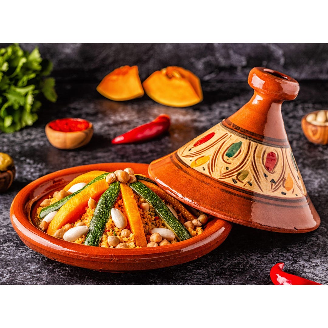 Authentic Moroccan Tagine, Hand Painted and Handmade Clay Pot for ...