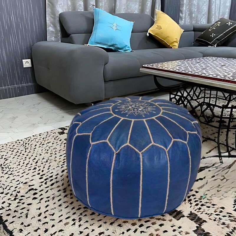 Blue Pouf - Etsy