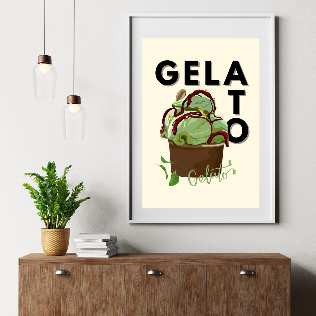 Gelato Wall Art, Wall Decor for Cafe, Ice Cream Wall Art - Etsy