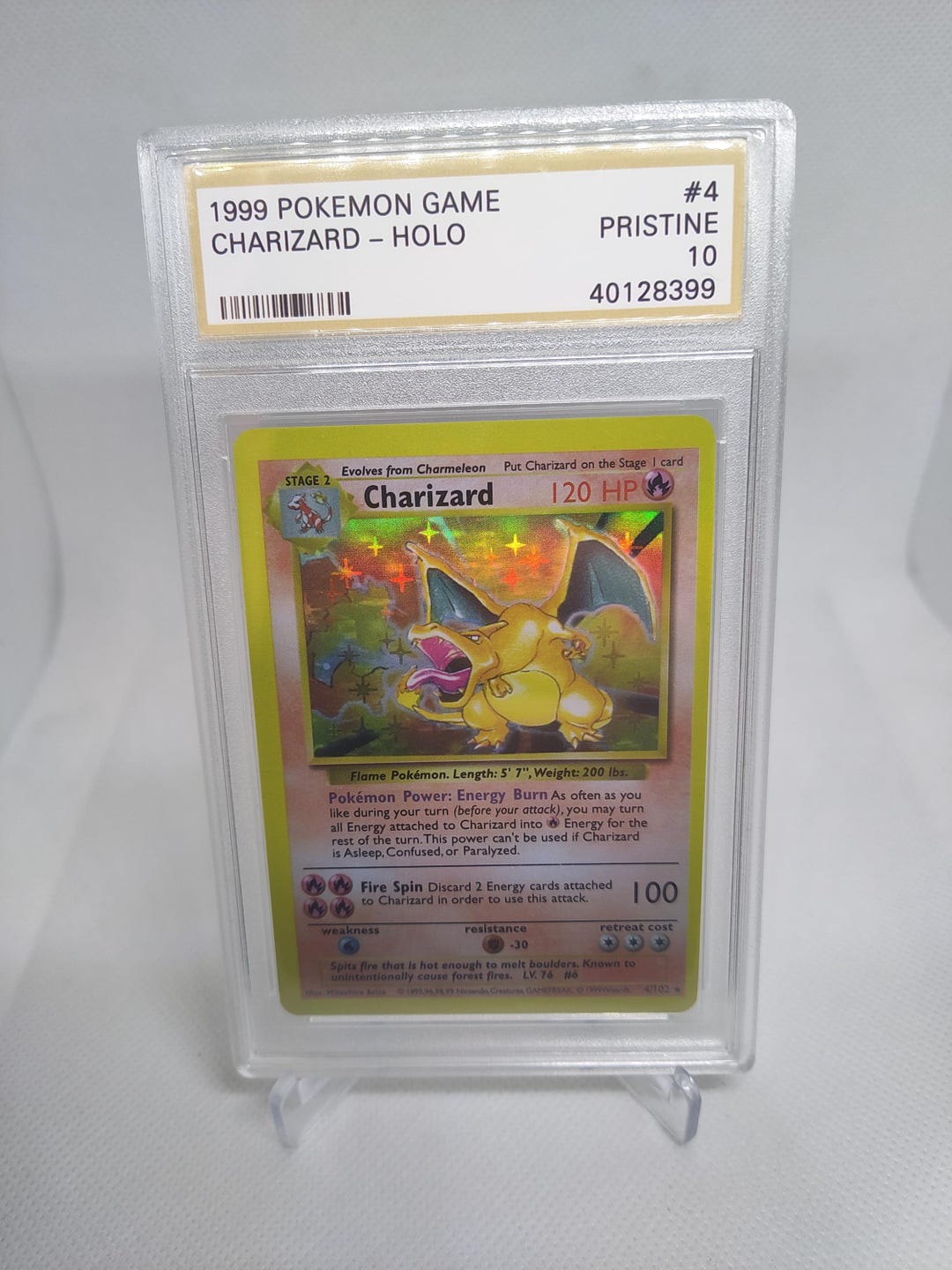 1999 Pokemon Game Charizard Replica Proxy Custom Graded Pristine 10 ...