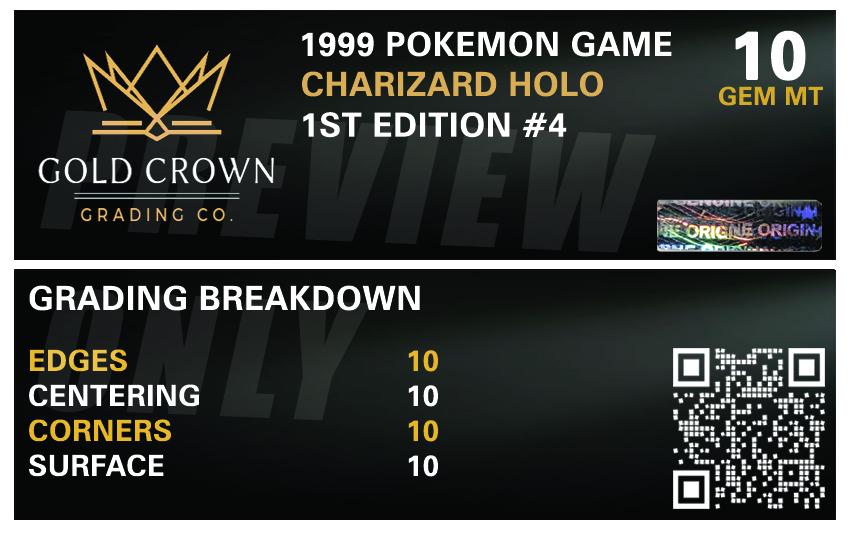 Custom Made "gold Crown Grading" Theme Grading Label for Grading Slabs ...