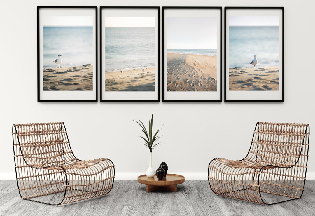 Coastal Birds on Beach Shoreside Art | Peaceful Seashore Wildlife ...
