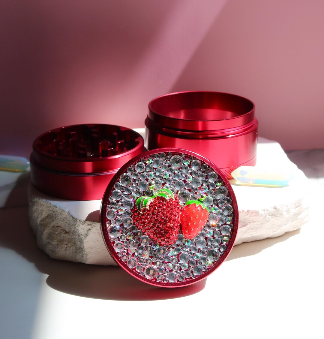 Red Strawberry Grinder- Cute Grinders- Girly Smoking Accessories - Etsy