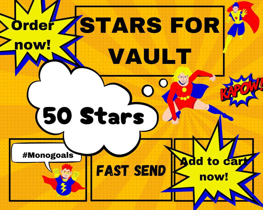 Mogo Marvel Go STARS FOR VAULT 50 Stars per Order - Etsy