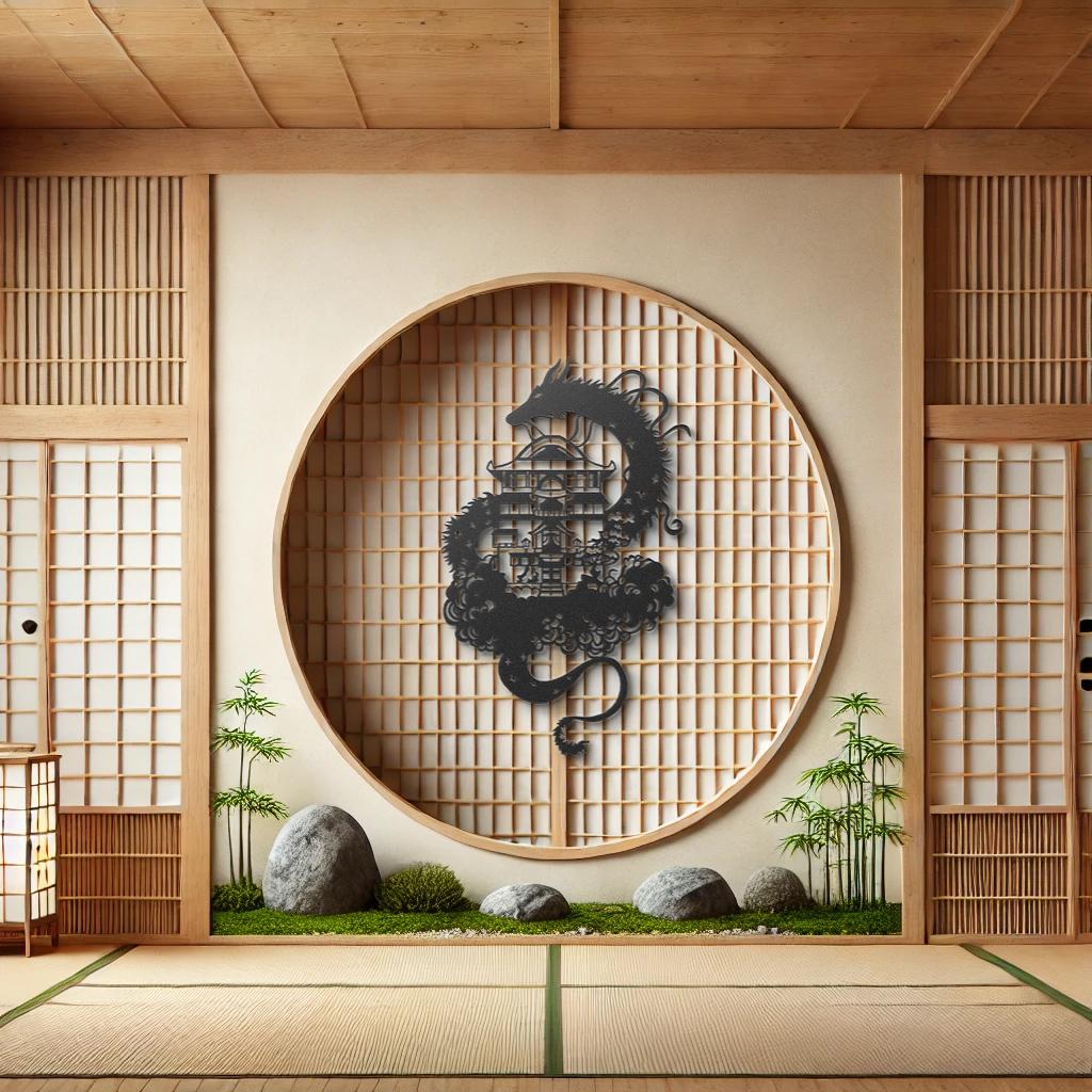 Japanese Dragon Metal Wall Art - Enchanting Fantasy Decor for Game ...