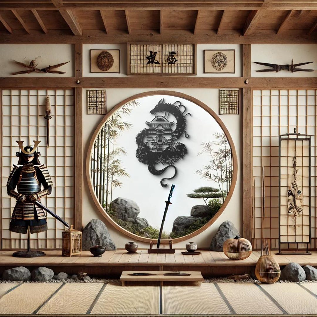 Japanese Dragon Metal Wall Art - Enchanting Fantasy Decor for Game ...