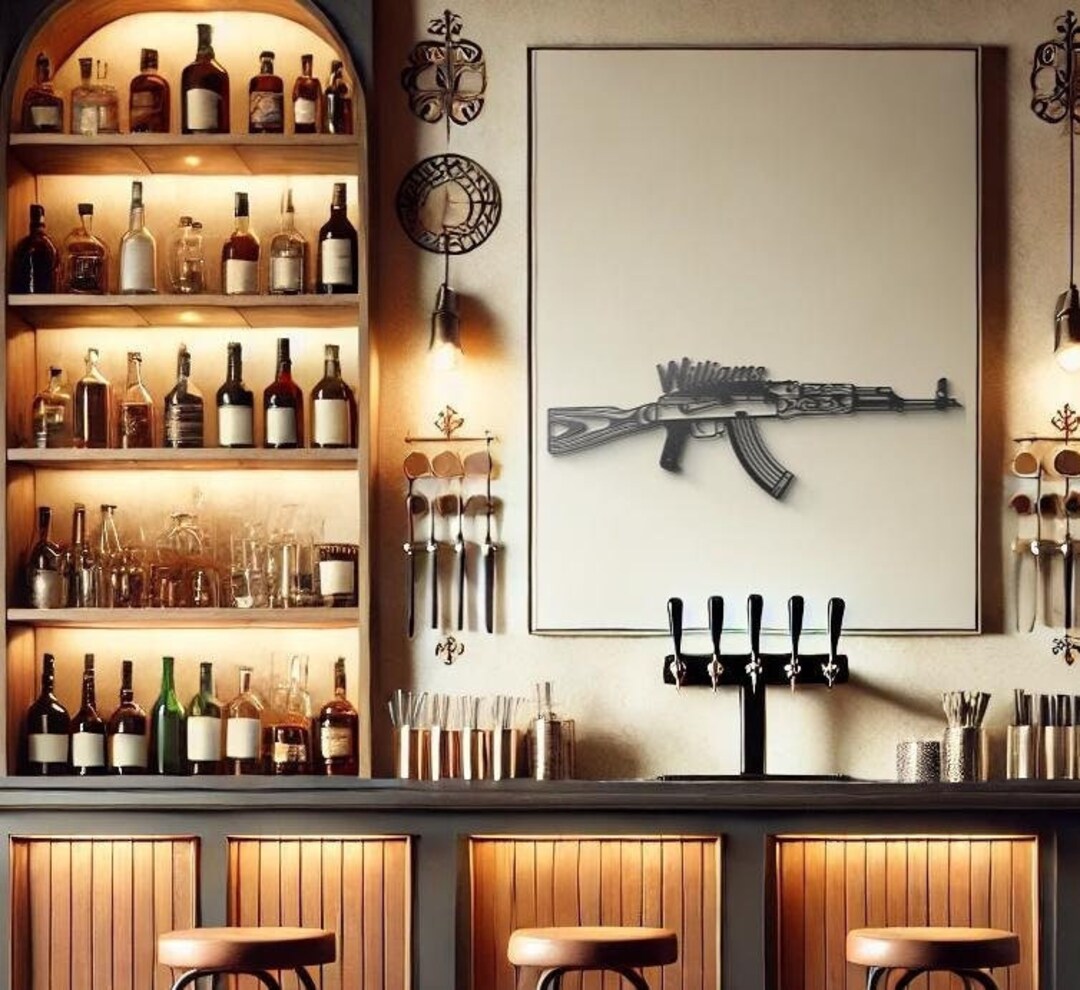 Custom Gun Metal Wall Hanging,man Cave Metal Wall Art,personalized ...