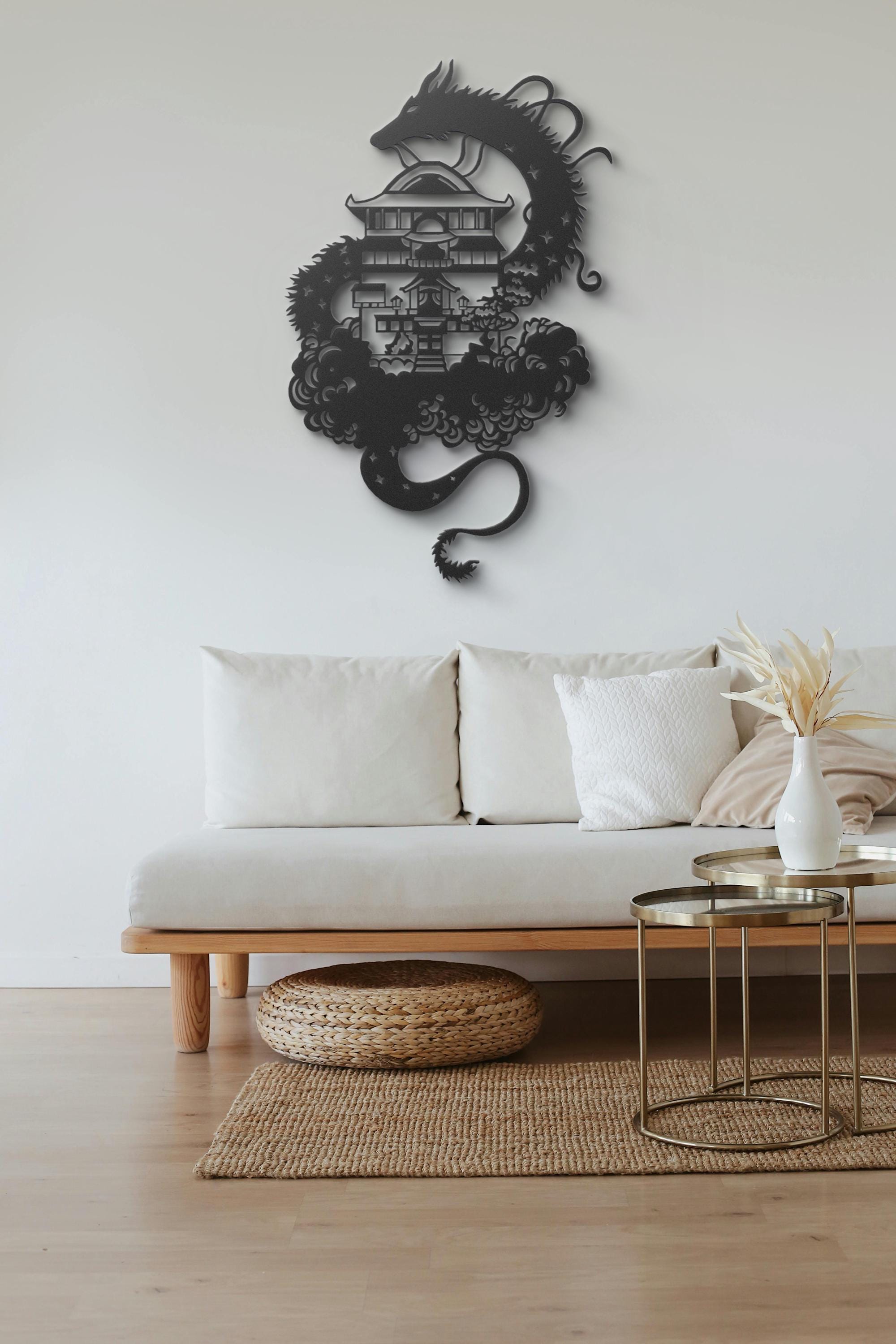 Japanese Dragon Metal Wall Art - Enchanting Fantasy Decor for Game ...