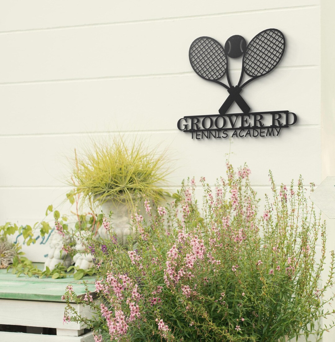 Personalized Tennis Totem Sign, Custom Metal Family Tennis Decor ...