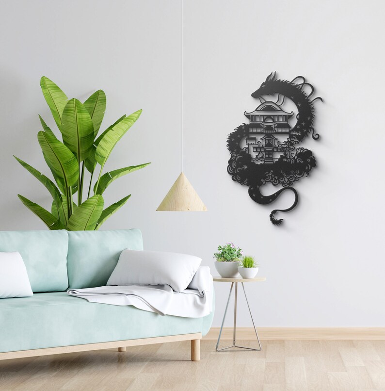 Japanese Dragon Metal Wall Art - Enchanting Fantasy Decor for Game ...