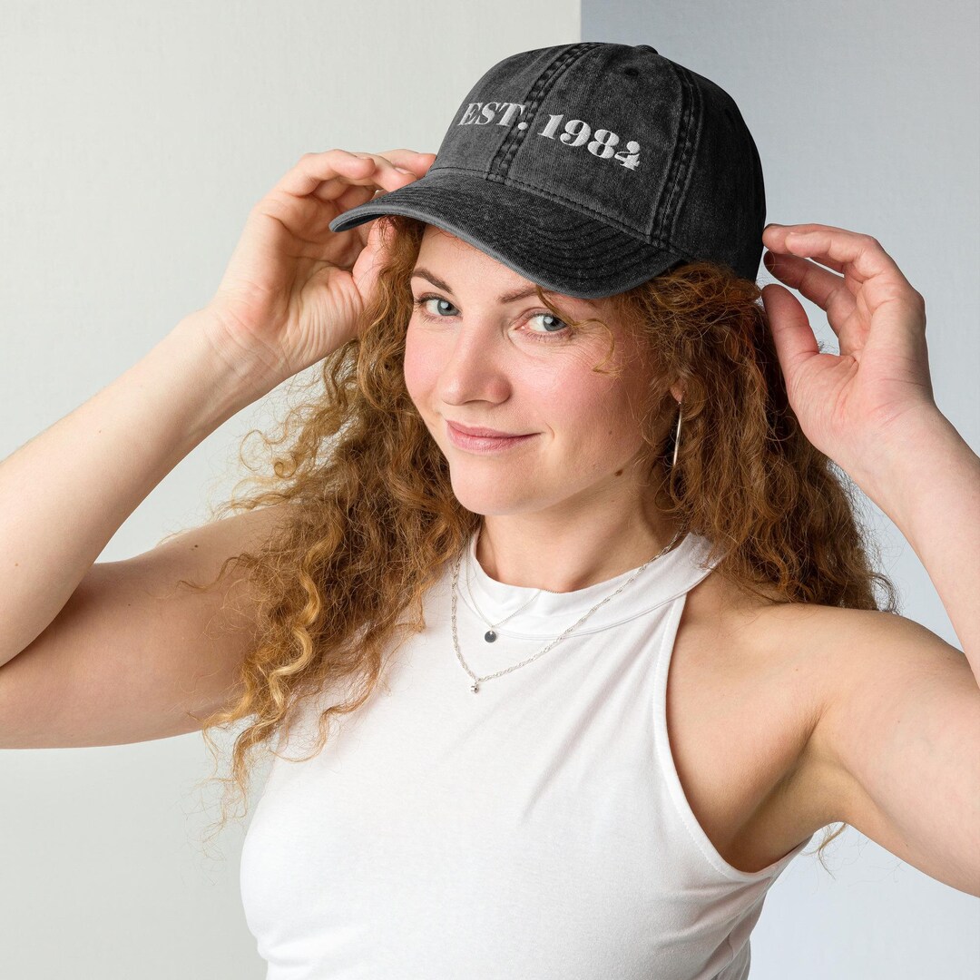 80s Inspired Est. 1984 Embroidered Cap - Adjustable Unisex Hat - Etsy
