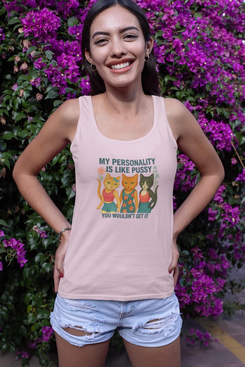 Funny Cat Graphic Tank Top: Sarcastic Summer Shirt for Women - Etsy