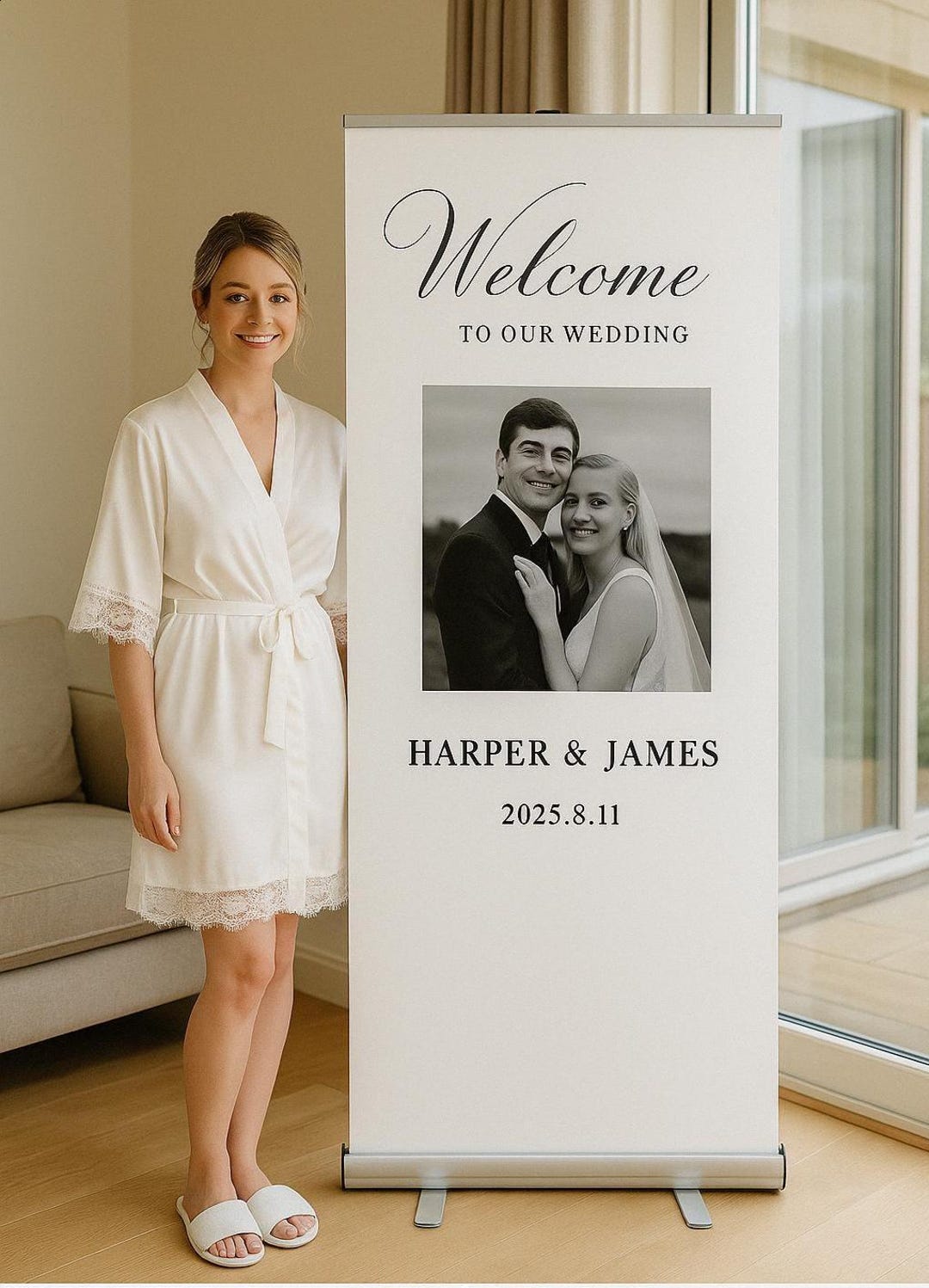 Wedding Entrance Sign Retractable Banner – Personalized Welcome Sign ...