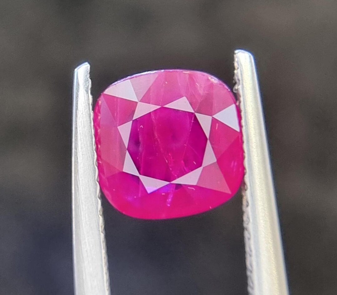 Ruby, 2.44 Ct Natural Ruby Cushion Cut, Heated Ruby, Loose Gemstone ...