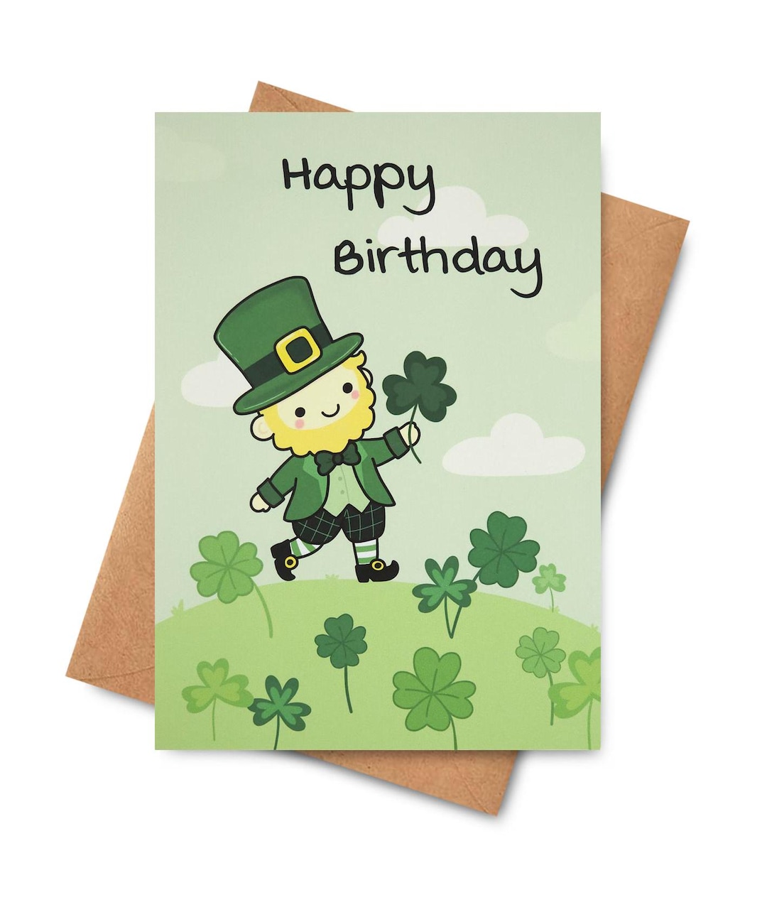 St Patrick's Day Birthday Card, March Birthday Card With Leprechaun ...