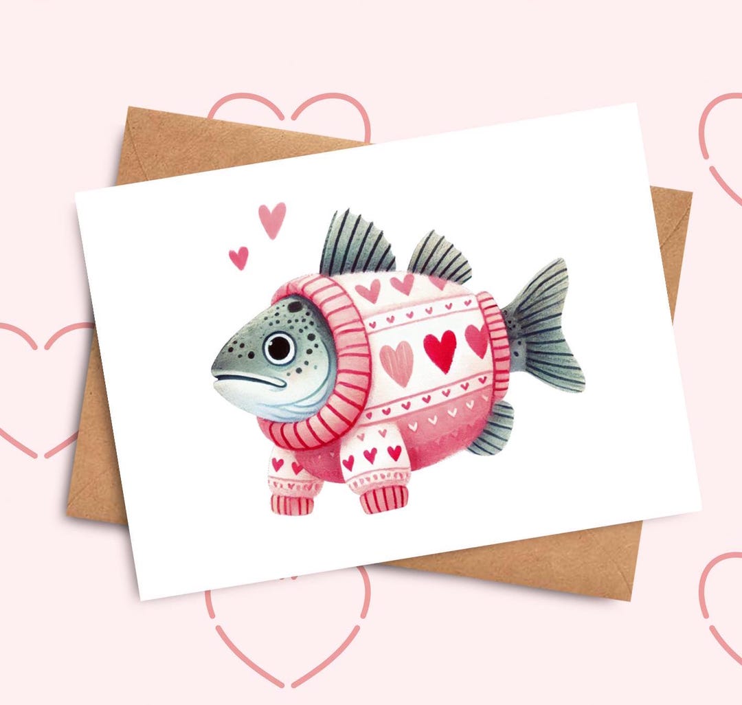 Cod Anniversary Card Funny Fish Valentines Card for Boyfriend Cute ...