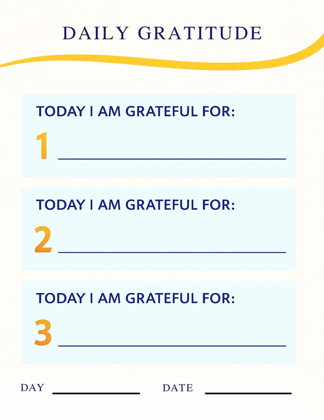 Gratitude Journal Page – Daily Printable Worksheet for Reflection ...
