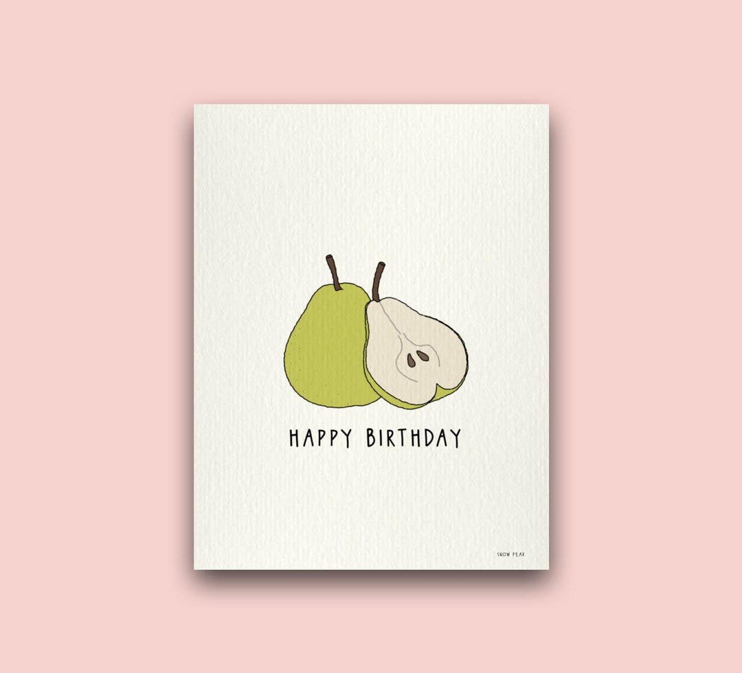 Pear Birthday Card - Etsy